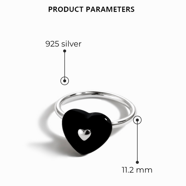 BLACK HEART RING – MARO JEWELRY